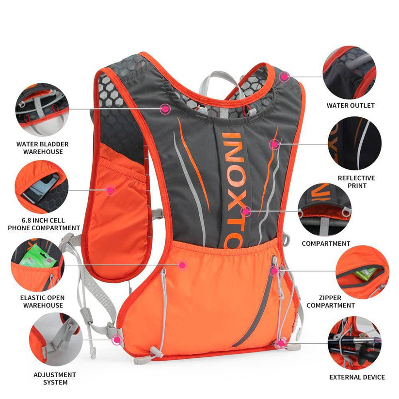 INOXTO Running Hydration Vest for Men Women Water Backpack for Running ...